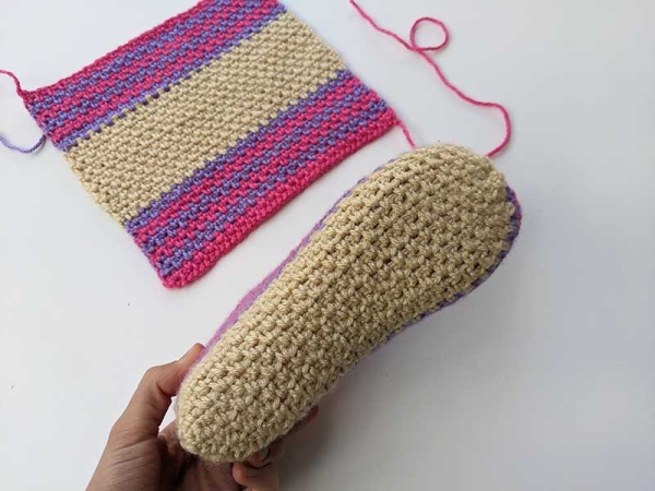 Flat Crochet Multi-Color Slipper Socks Free Pattern - Crochet Bits