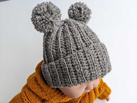 Free Crochet Ribbed Newborn Baby Hat Pattern - Crochet Bits
