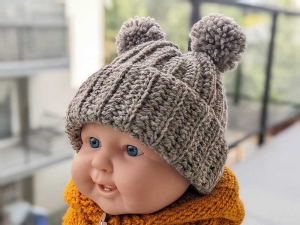 Free Crochet Ribbed Newborn Baby Hat Pattern - Crochet Bits