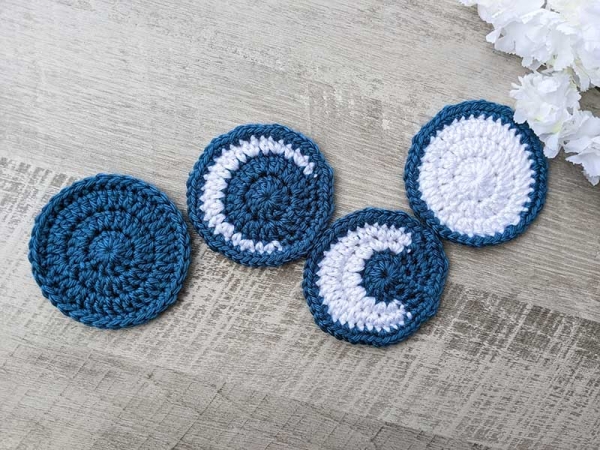 Free Crochet Moon Phases Pattern (New, Full, Half, Crescent, Gibbous ...
