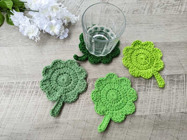 Free Crochet Clover Leaf Coaster Pattern - Crochet Bits