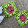 Free Crochet Peace Sign Granny Square Pattern - Crochet Bits