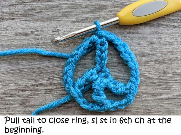 Free Crochet Peace Sign Granny Square Pattern - Crochet Bits