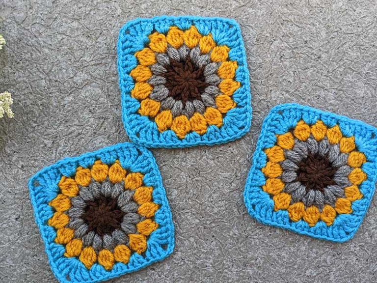 Free Crochet Sunburst Granny Square Pattern - Crochet Bits