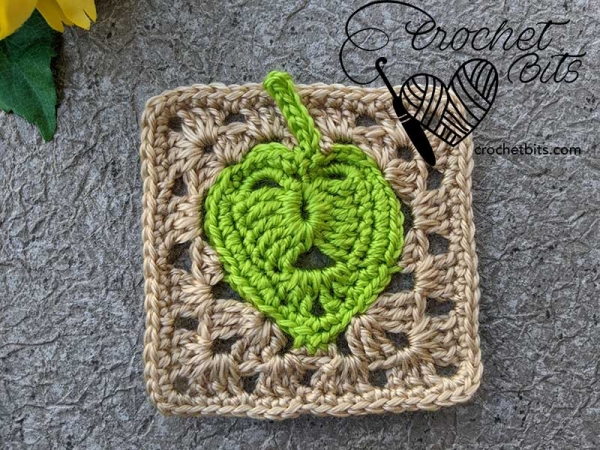 Free Crochet Monstera Leaf Granny Square Pattern - Crochet Bits