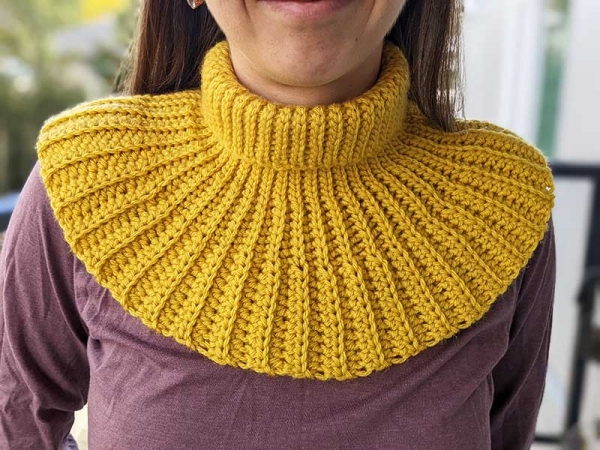 Free Crochet Ribbed Turtleneck Dickey Pattern - Crochet Bits