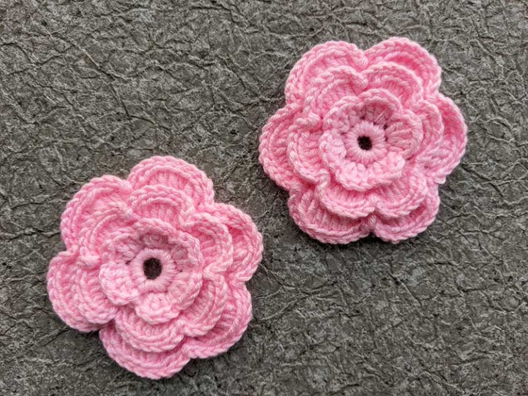 Free Crochet Triple-Layer Flower Pattern - Crochet Bits