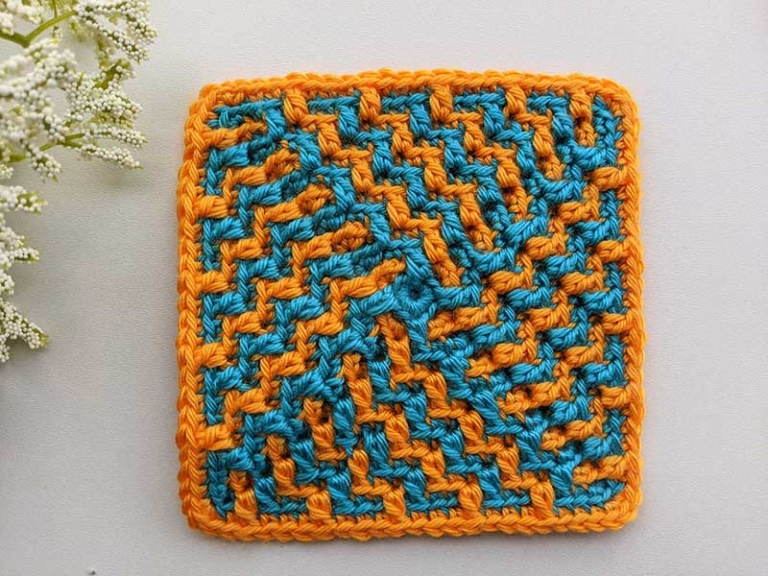Free Crochet Mosaic Maze Granny Square Pattern - Crochet Bits