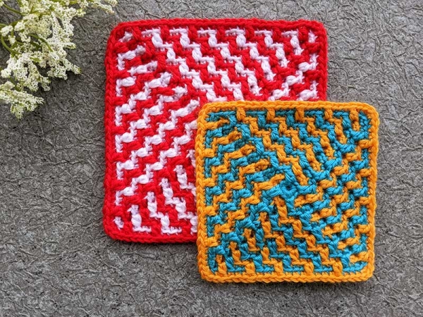 Free Crochet Mosaic Maze Granny Square Pattern - Crochet Bits