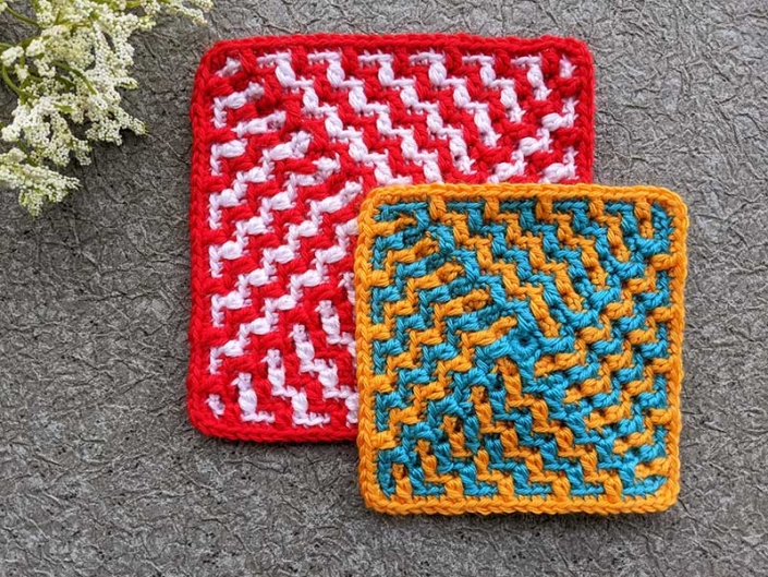Free Crochet Mosaic Maze Granny Square Pattern - Crochet Bits