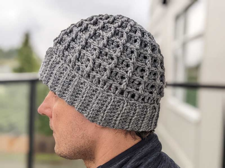 Free Crochet Waffle Hat Pattern for Men - Crochet Bits