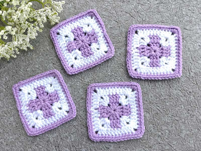 Free Crochet Cross Motif Granny Square Pattern - Crochet Bits