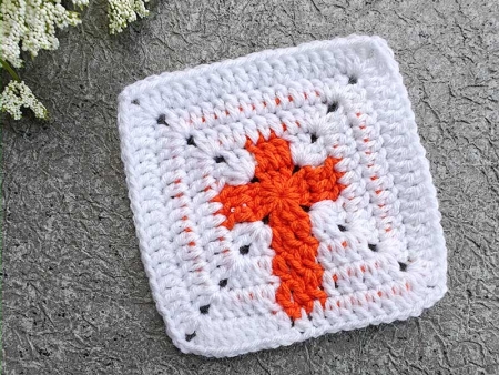 Free Crochet Cross Motif Block Pattern - Crochet Bits